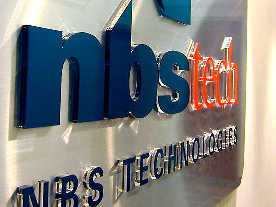 3d corporate lobby acrylic & brushed stainless steel sign | ArtSigns®