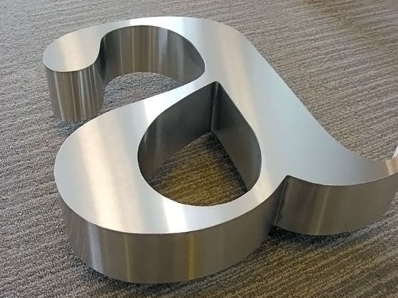 Office Lobby Signage - Brushed Stainless Steel Metal Sign | ArtSigns®